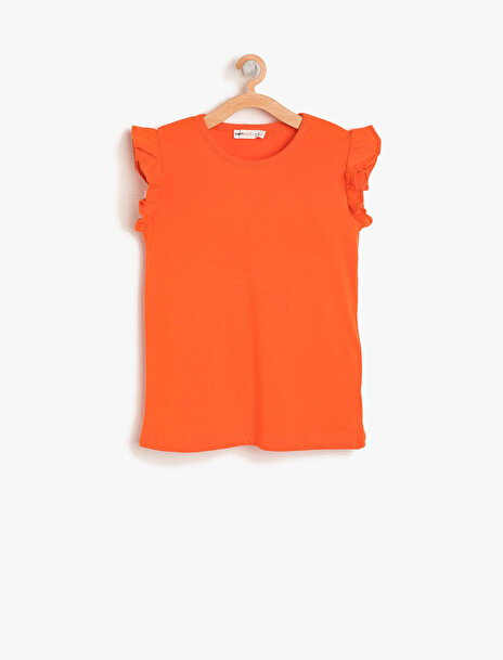 Koton Kız Çocuk Fırfır Detaylı T-Shirt