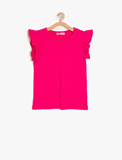 Koton Kız Çocuk Fırfır Detaylı T-Shirt