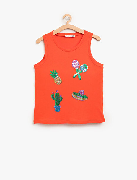 Koton Kız Çocuk Pul İşlemeli Atlet