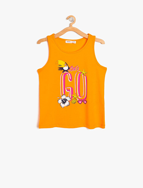 Koton Kız Çocuk Yazılı Baskılı Atlet