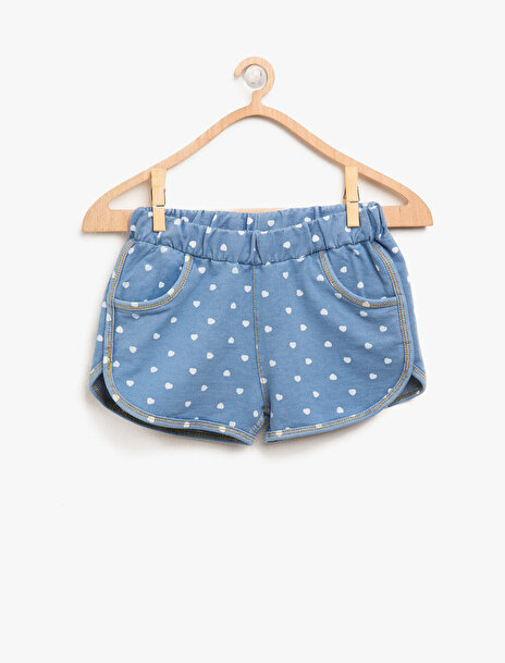 Koton Kız Çocuk Desenli Jean Şort