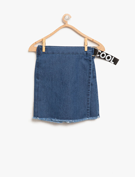 Koton Kız Çocuk Kemer Detaylı Jean Şort