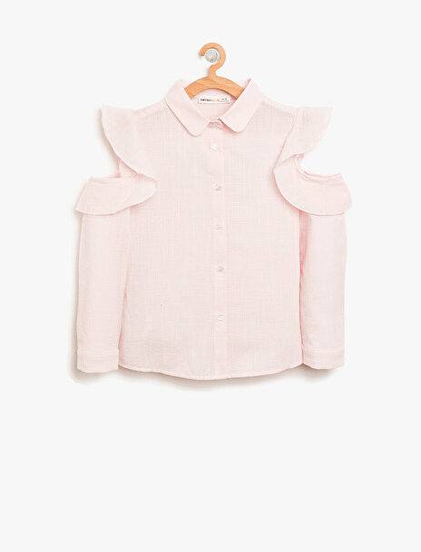 Koton Kız Çocuk Omzu Açık Gömlek Koton Kız Çocuk Omzu Açık Gömlek