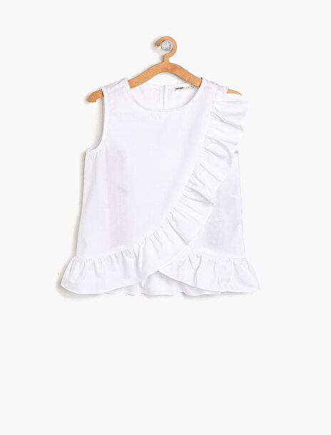 Koton Kız Çocuk Fırfır Detaylı T-Shirt