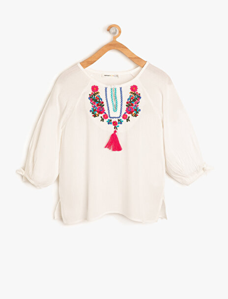 Koton Kız Çocuk İşlemeli Bluz
