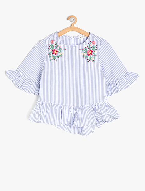 Koton Kız Çocuk İşlemeli Bluz