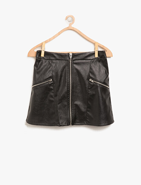 Koton Kız Çocuk Deri Görünümlü Etek