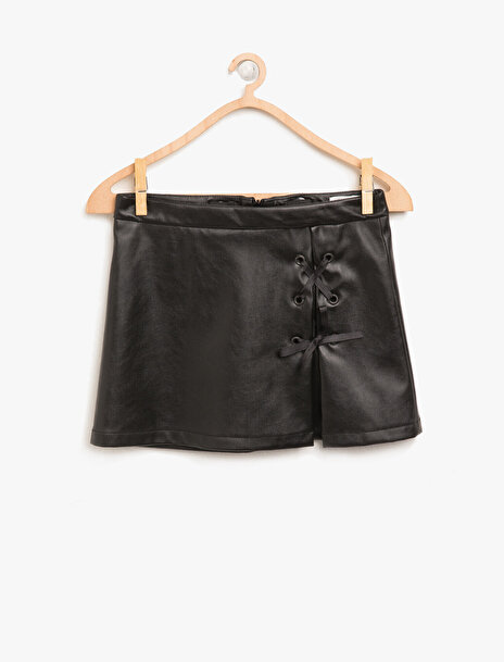 Koton Kız Çocuk Deri Görünümlü Etek