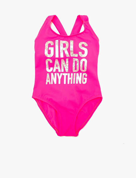 Koton Kız Çocuk Yazılı Baskılı Mayo