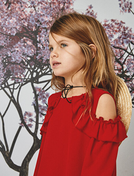 Koton Kız Çocuk Omzu Açık Elbise