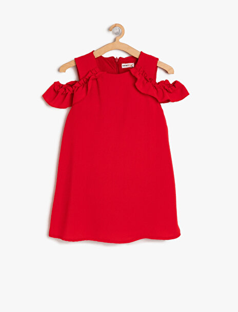 Koton Kız Çocuk Omuz Detaylı Elbise