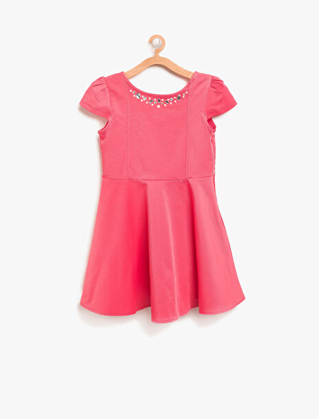 Koton Kız Çocuk Boncuk Detaylı Elbise