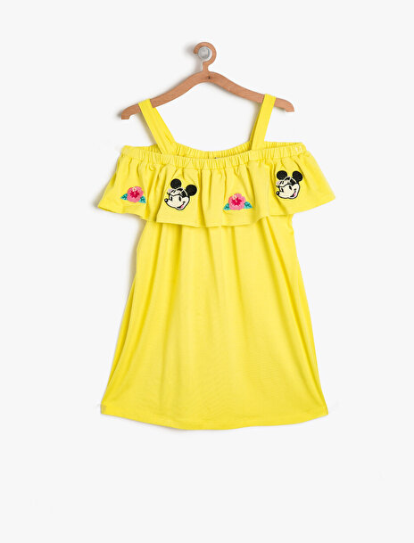 Koton Kız Çocuk Mickey Mouse İşlemeli Elbise