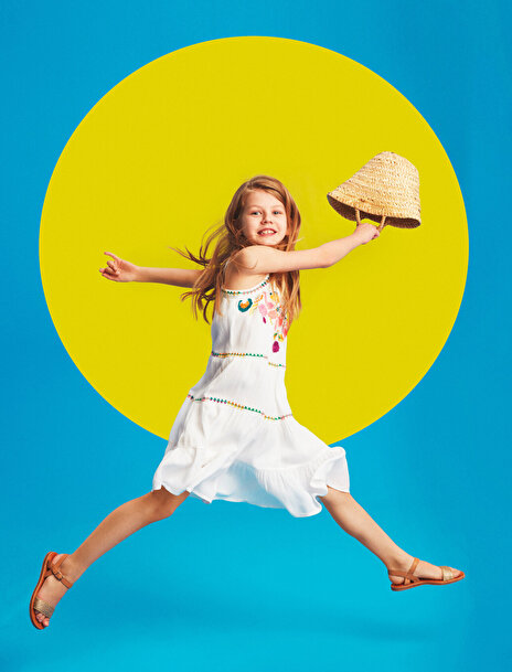 Koton Kız Çocuk İşlemeli Elbise