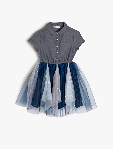 Koton Kız Çocuk Tütü Detaylı Jean Elbise