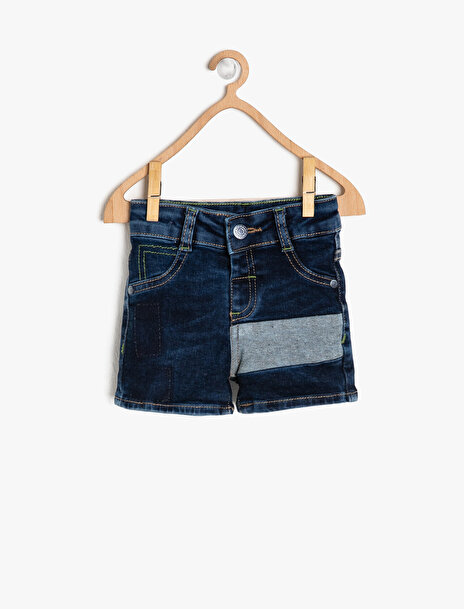 Koton Erkek Çocuk Aplikeli Jean Şort