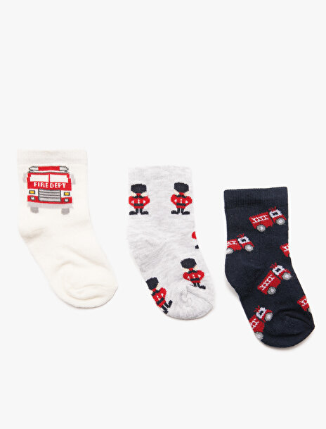 Koton Erkek Çocuk Erkek Bebek 3'lü Çorap Koton Erkek Çocuk Erkek Bebek 3'lü Çorap