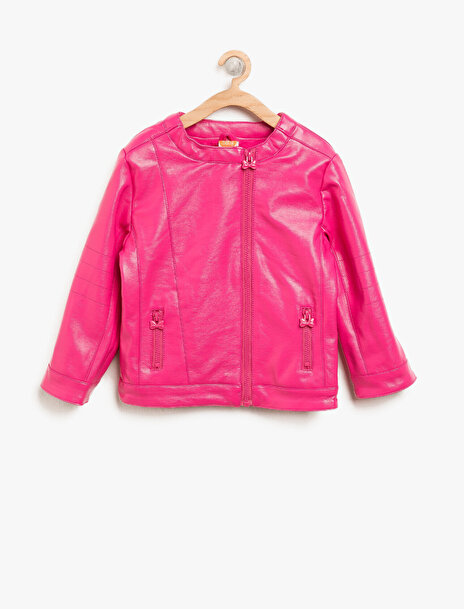 Koton Kız Çocuk Deri Görünümlü Mont
