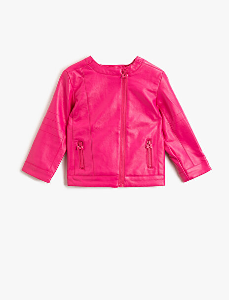 Koton Kız Çocuk Cepli Suni Deri Ceket Koton Kız Çocuk Cepli Suni Deri Ceket