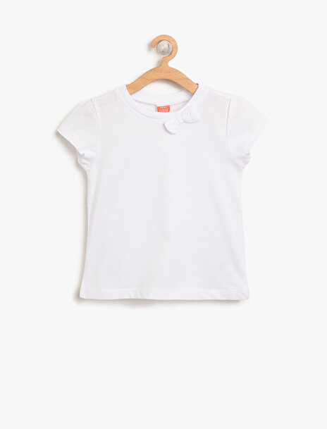 Koton Kız Çocuk Fiyonk Detaylı T-Shirt