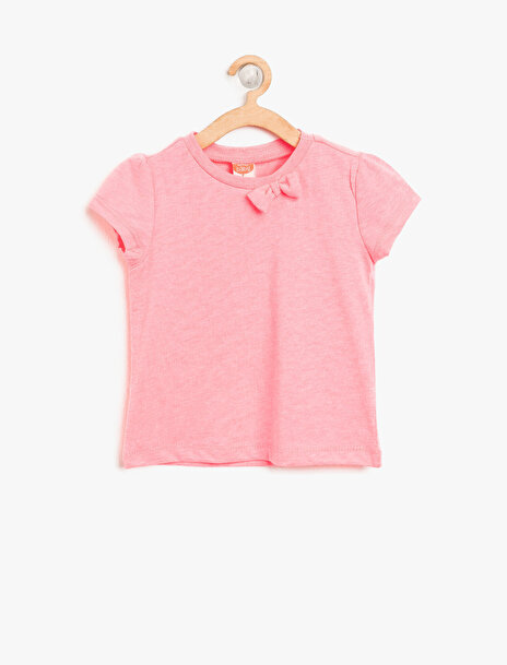 Koton Kız Çocuk Fiyonk Detaylı T-Shirt