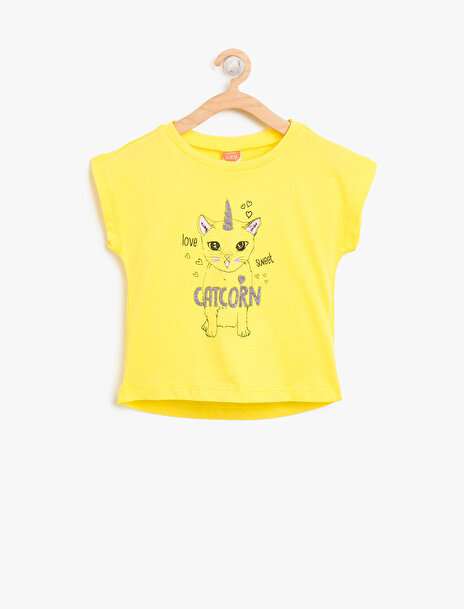 Koton Kız Çocuk Baskılı T-Shirt