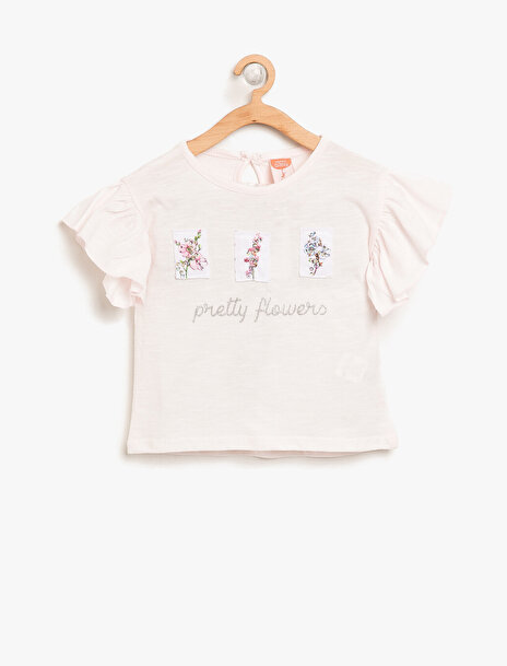 Koton Kız Çocuk Aplikeli T-Shirt