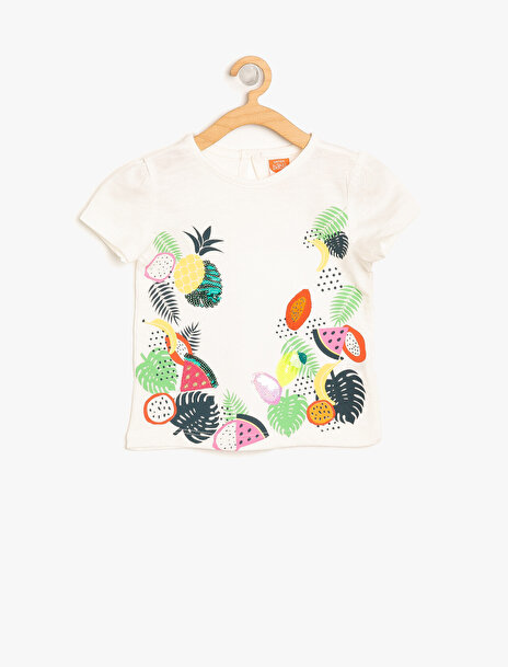 Koton Kız Çocuk Desenli T-Shirt