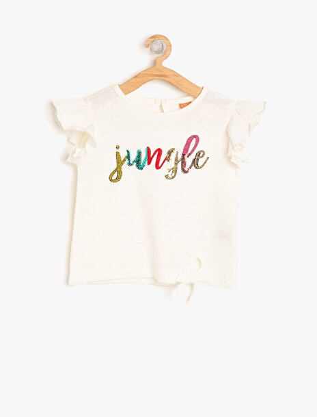 Koton Kız Çocuk Pul Detaylı T-Shirt