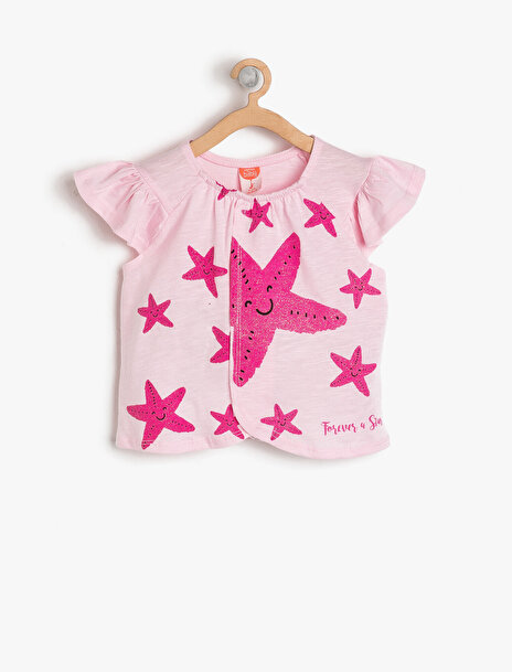 Koton Kız Çocuk Yazılı Baskılı T-Shirt