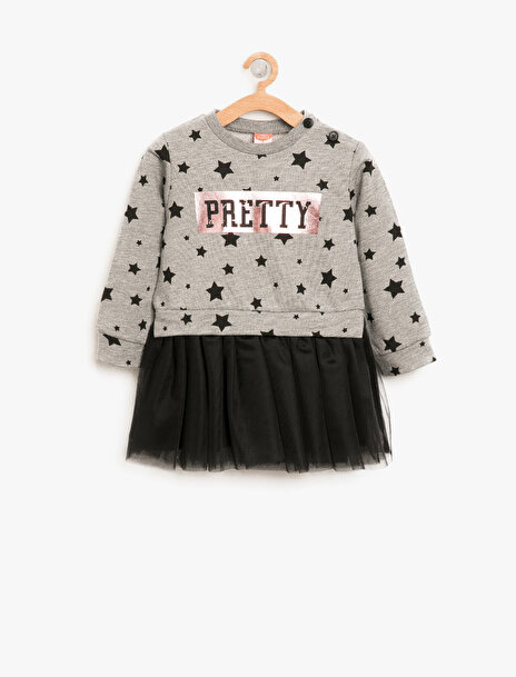 Koton Kız Çocuk Yıldız Baskılı Elbise