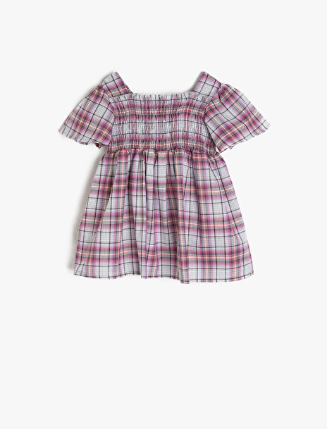 Koton Kız Çocuk Kareli Elbise