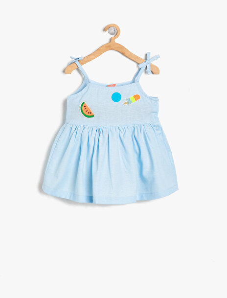 Koton Kız Çocuk Aplike Detaylı Elbise