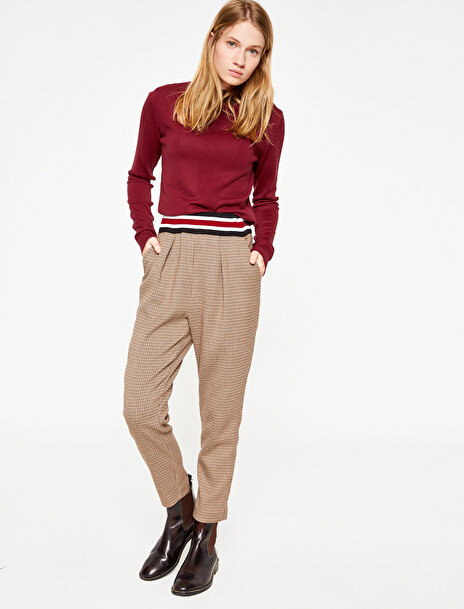 Koton Kadın Kareli Jogger Pantolon