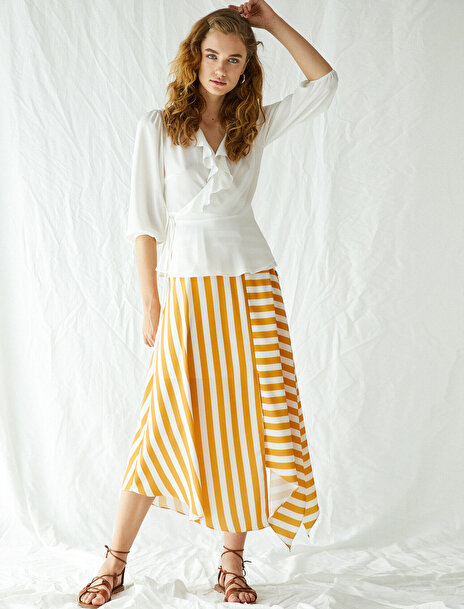 Koton Kadın Çizgili Etek