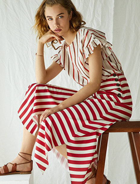 Koton Kadın Çizgili Etek