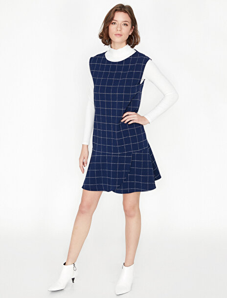 Koton Kadın Kareli Elbise