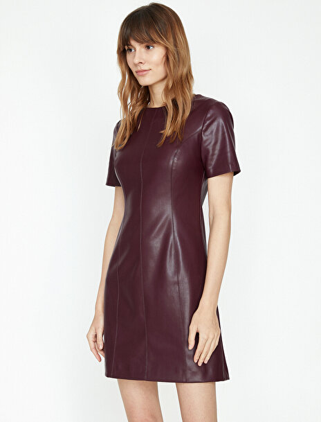 Koton Kadın Deri Görünümlü Elbise