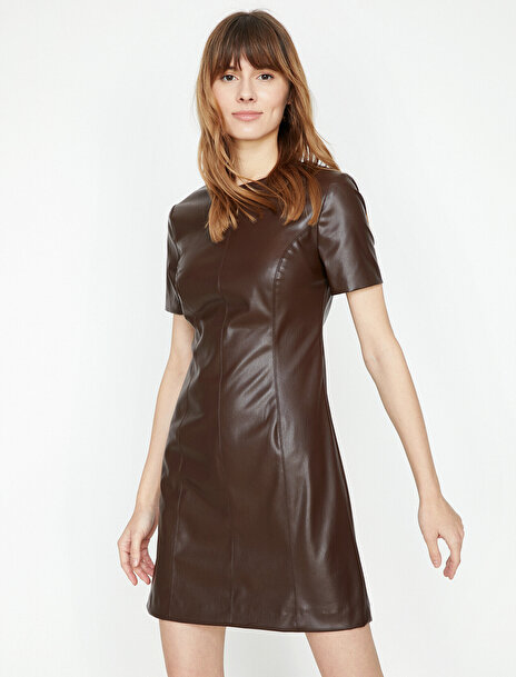 Koton Kadın Deri Görünümlü Elbise