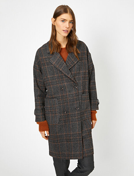 Koton Kadın Ekoseli Kaban