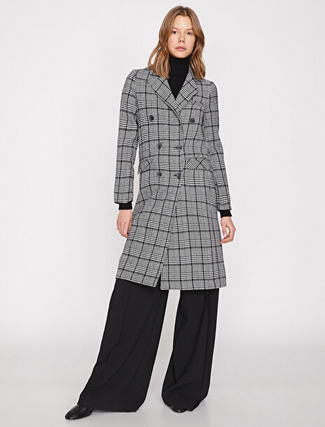 Koton Kadın Kareli Kaban