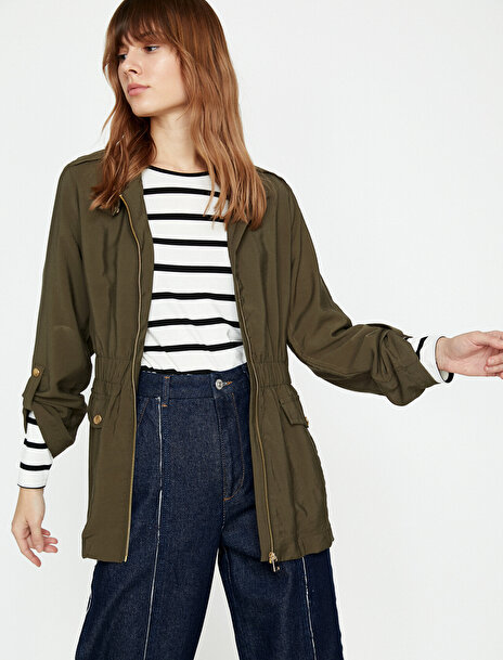 Koton Kadın Fermuar Detaylı Parka