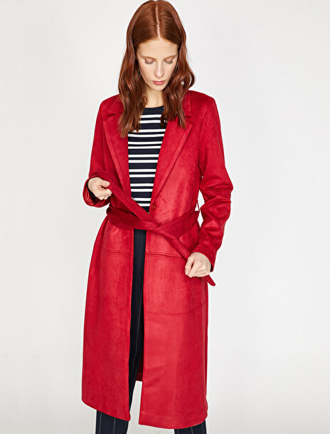 Koton Kadın Süet Görünümlü Trençkot