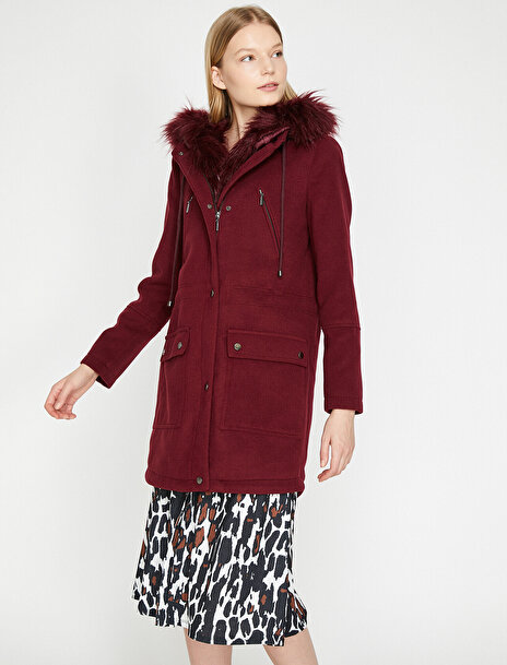 Koton Kadın Suni Kürk Detaylı Kaban