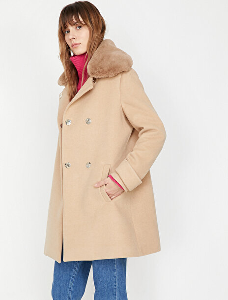 Koton Kadın Suni Kürk Detaylı Kaban