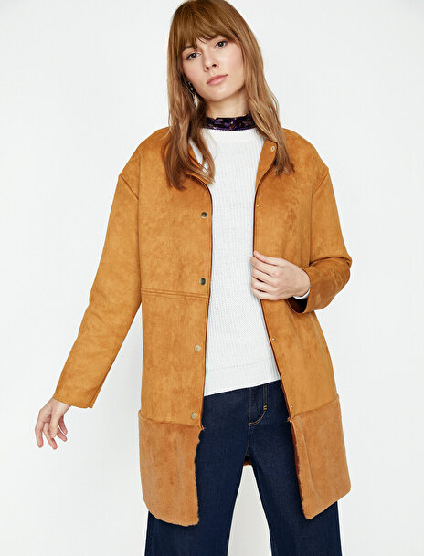 Koton Kadın Süet Görünümlü Kaban