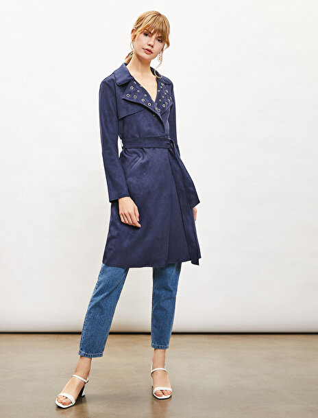 Koton Kadın Süet Görünümlü Trençkot