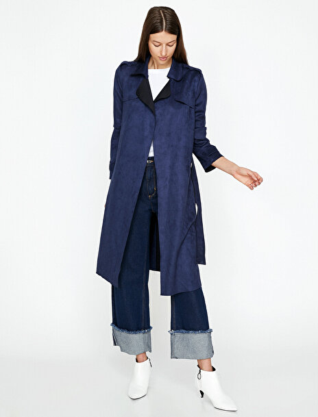 Koton Kadın Süet Görünümlü Trençkot