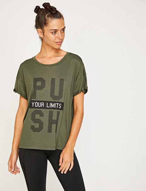 Koton Kadın Bisiklet Yaka Kısa Kollu T-Shirt