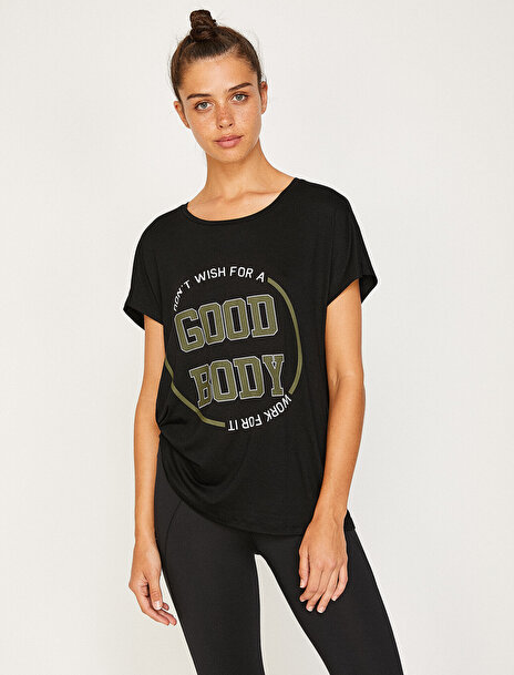 Koton Kadın Ebru Şallı Loves Koton Sport T-Shirt